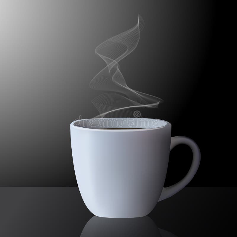Hot Cup Of Tea Black Background