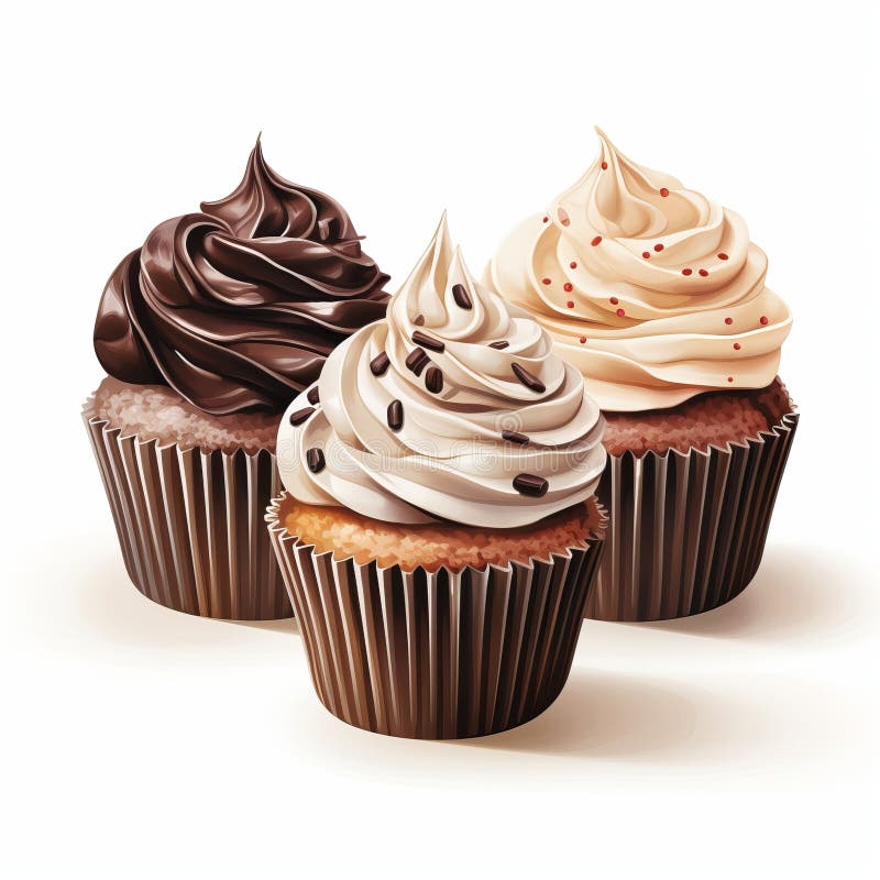 Realistic Cupcakes with Chocolate: Smooth Curves and Hyper-realistic ...