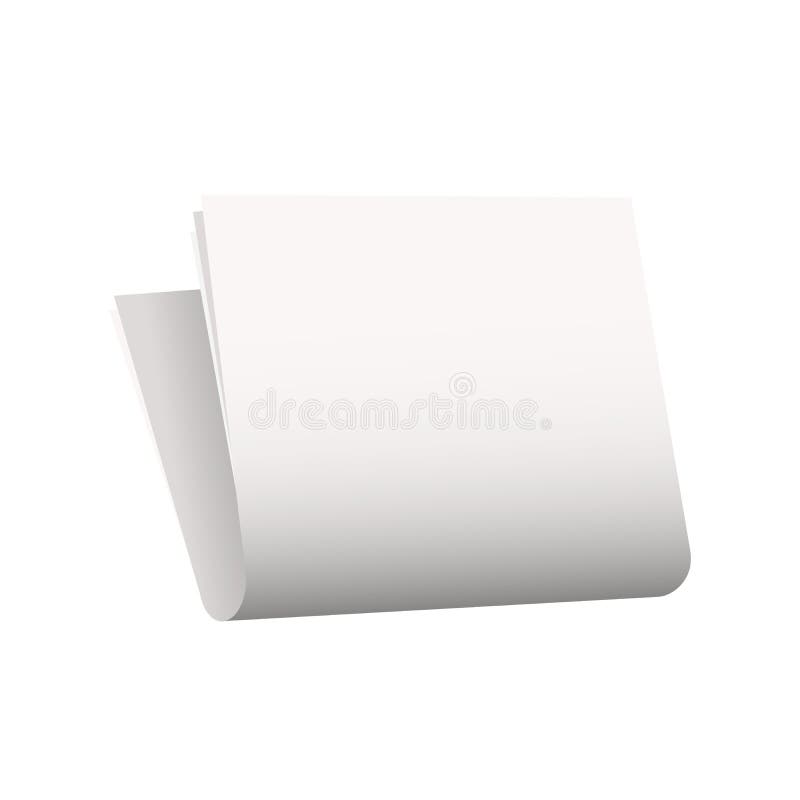 Realistic Curved White Sheet of Paper. Vector. Stock Vector ...
