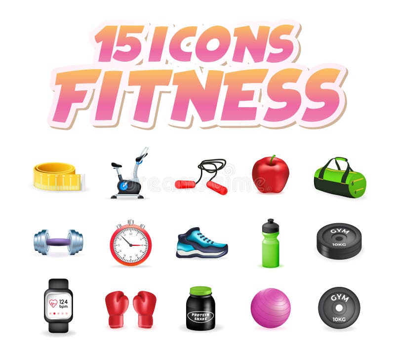 Realistic Cute Icons on White Background . Isolated Vector Illustration ...