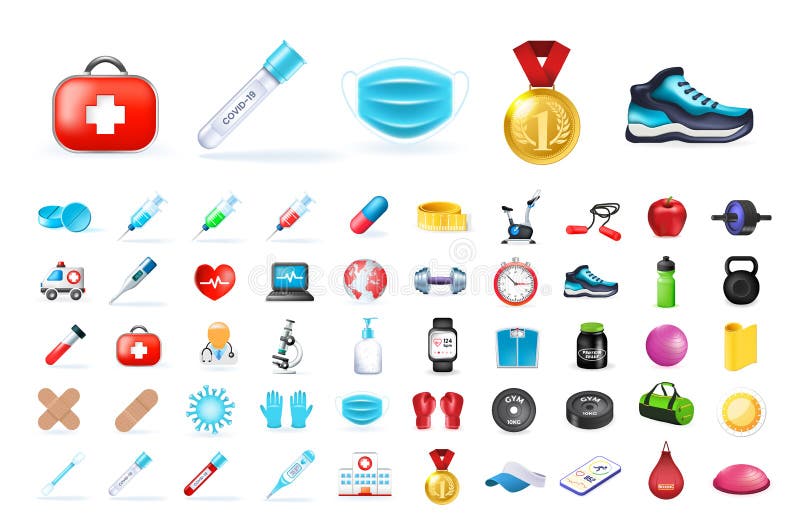 Realistic Cute Icons on White Background . Isolated Vector Illustration ...