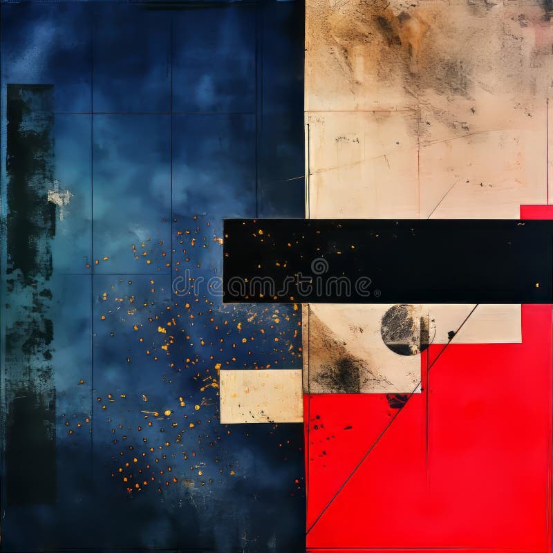 Realistic Cutout Collage Background Textures with Indigo and Red ...