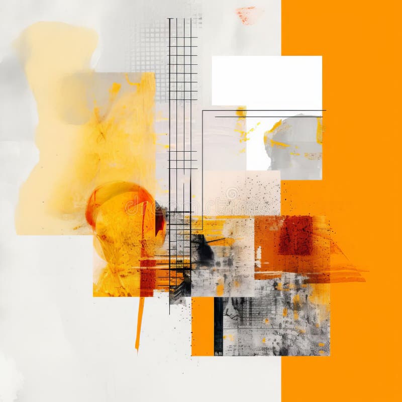 Realistic Cutout Collage Background Textures with Saffron Accents Stock ...