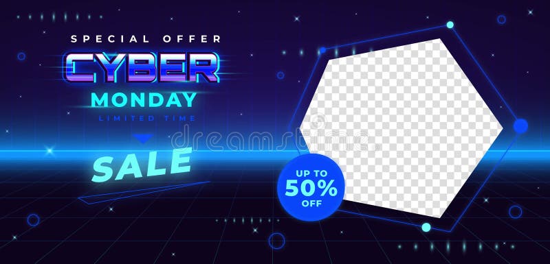 Realistic Cyber Monday Sale Banner Design Vector Stock Vector ...