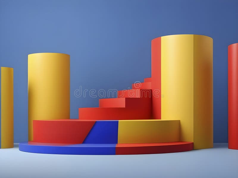 Realistic Cylindrical Stand Podiums in a Minimalistic Mockup Display ...