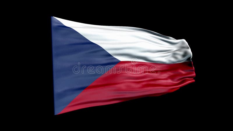 Realistic Czechia Flag is Waving 3D Animation. National Flag of Czechia ...