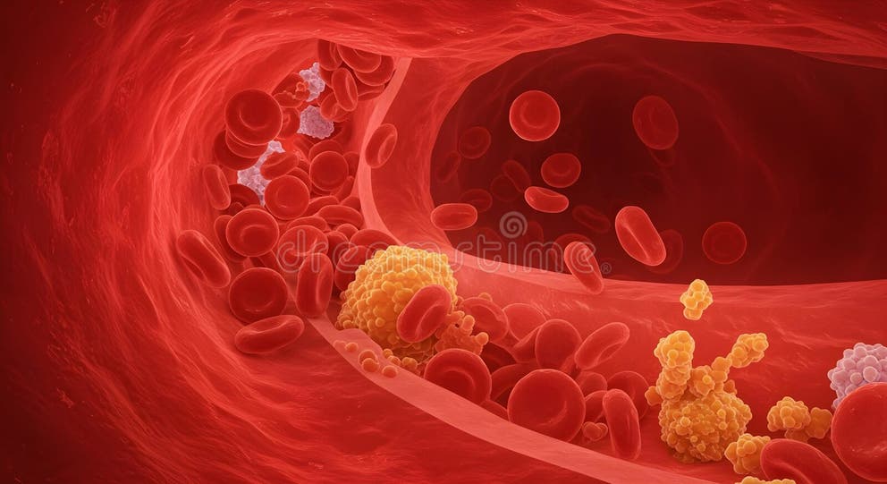 Realistic 3D Animation of Blood Flow and Thrombosis Formation Stock ...