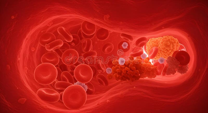Realistic 3D Animation of Blood Flow and Thrombosis Formation Stock ...