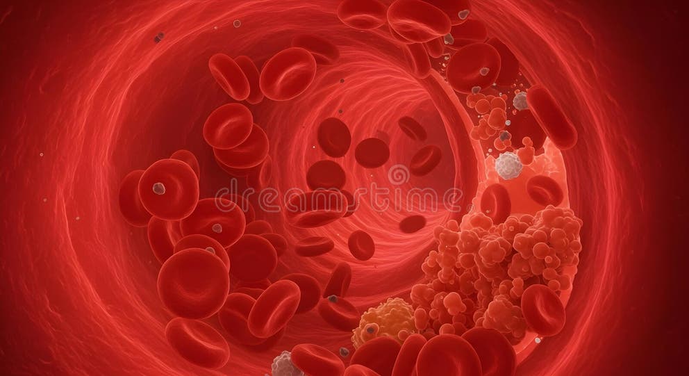 Realistic 3D Animation of Blood Flow and Thrombosis Formation Stock ...