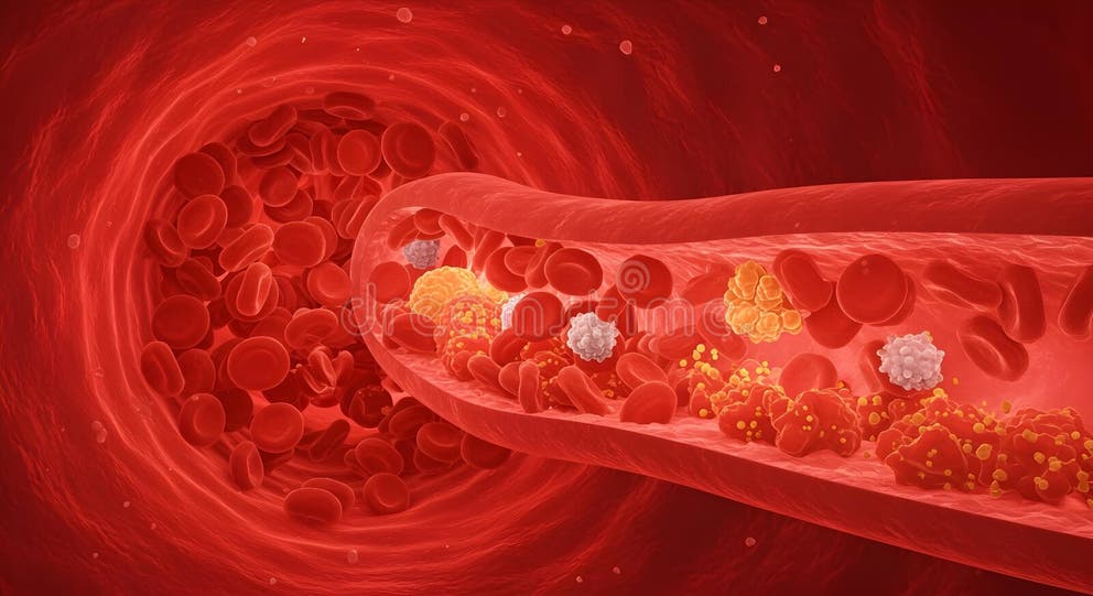 Realistic 3D Animation of Blood Flow and Thrombosis Formation Stock ...