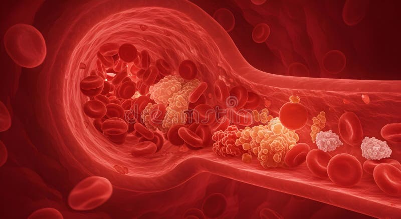 Realistic 3D Animation of Blood Flow and Thrombosis Formation Stock ...