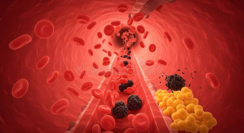 Realistic 3D Animation of Blood Flow and Thrombosis Formation Stock ...