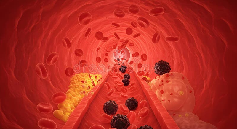 Realistic 3D Animation of Blood Flow and Thrombosis Formation Stock ...