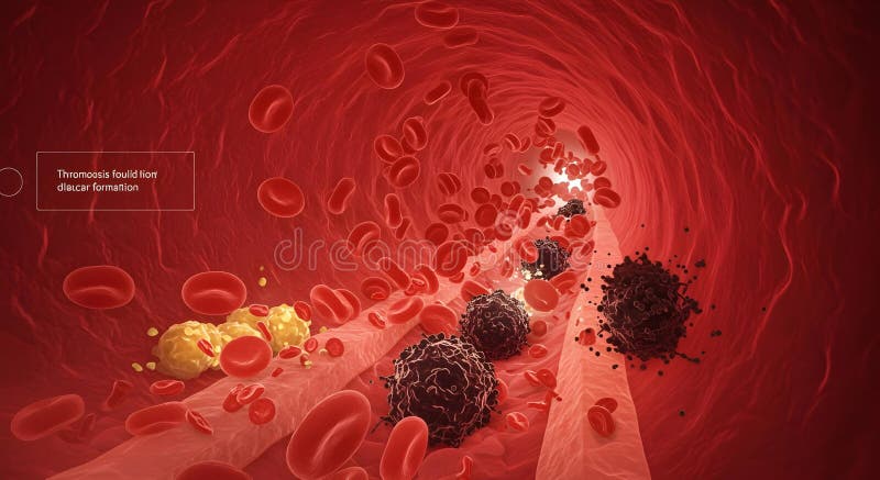 Realistic 3D Animation of Blood Flow and Thrombosis Formation Stock ...