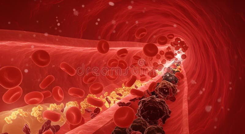 Realistic 3D Animation of Blood Flow and Thrombosis Formation Stock ...
