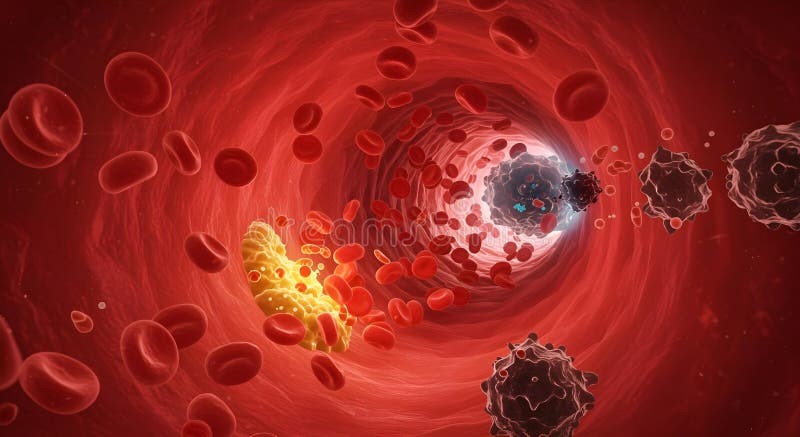 Realistic 3D Animation of Blood Flow and Thrombosis Formation Stock ...