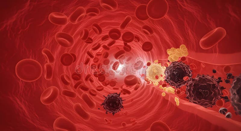 Realistic 3D Animation of Blood Flow and Thrombosis Formation Stock ...