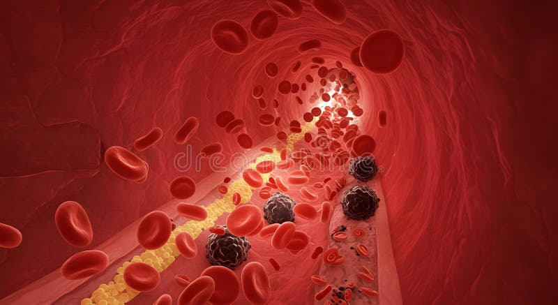 Realistic 3D Animation of Blood Flow and Thrombosis Formation Stock ...