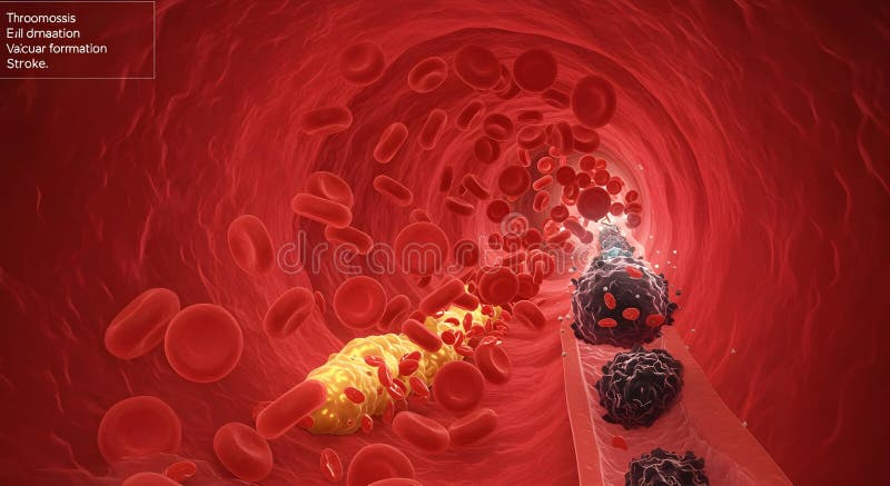 Realistic 3D Animation of Blood Flow and Thrombosis Formation Stock ...