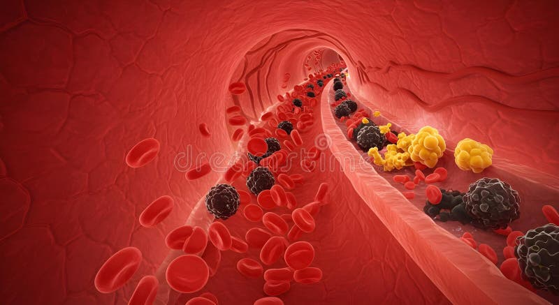 Realistic 3D Animation of Blood Flow and Thrombosis Formation Stock ...