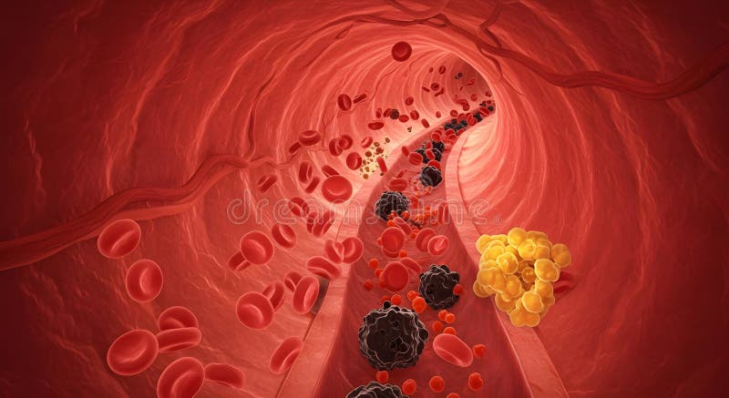 Realistic 3D Animation of Blood Flow and Thrombosis Formation Stock ...