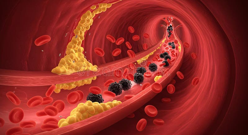 Realistic 3D Animation of Blood Flow and Thrombosis Formation Stock ...