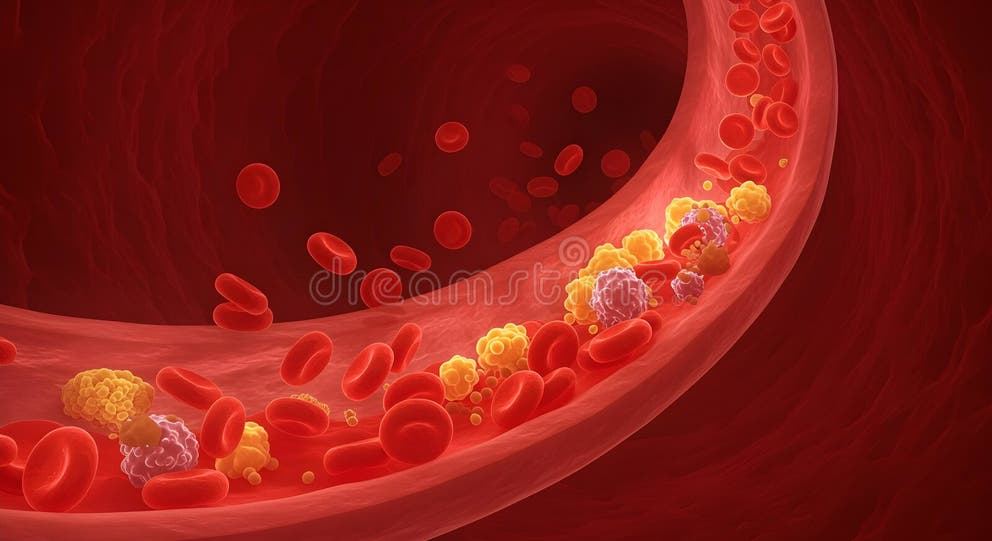 Realistic 3D Animation of Blood Flow and Thrombosis Formation Stock ...
