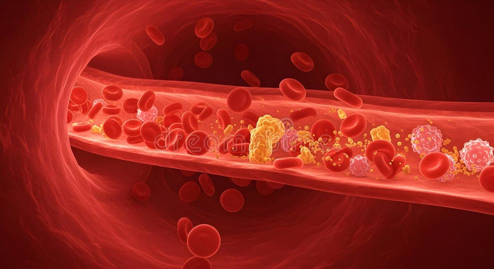 Realistic 3D Animation of Blood Flow and Thrombosis Formation Stock ...