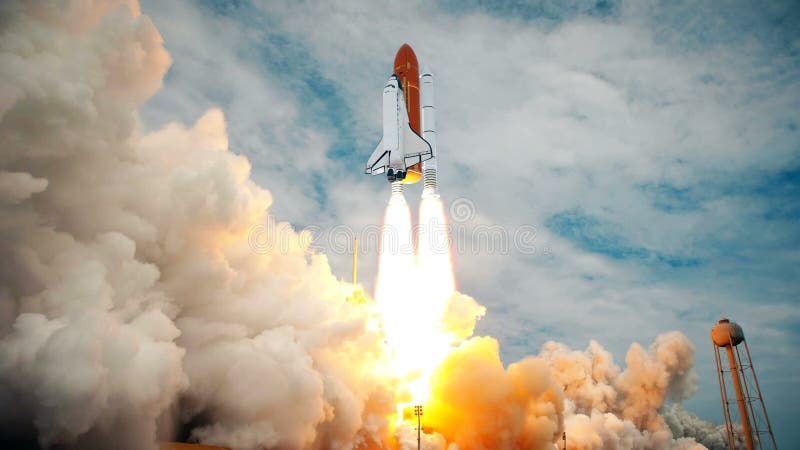 Space Shuttle Launching in Slow Motion. Elements of this Video ...