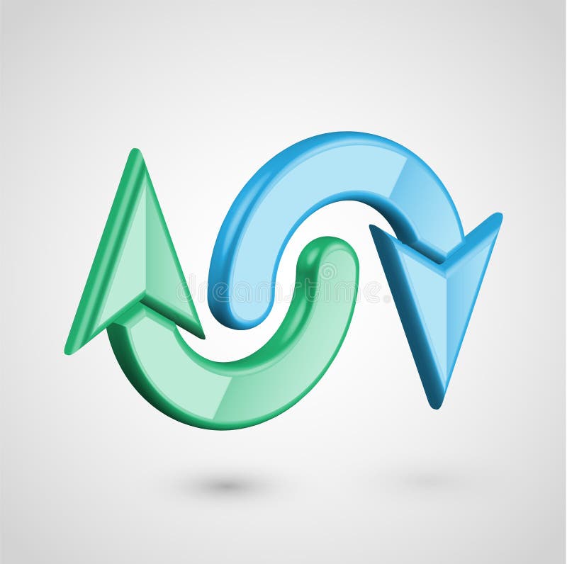 Realistic 3D Arrows, Vector Illustration Stock Vector - Illustration of ...