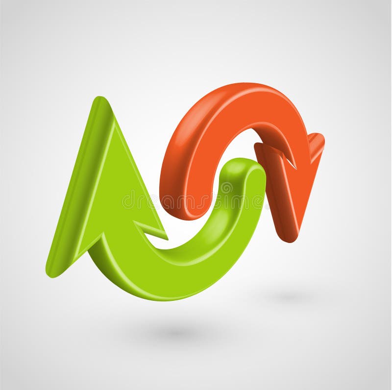 Realistic 3D Arrows, Vector Illustration Stock Vector - Illustration of ...