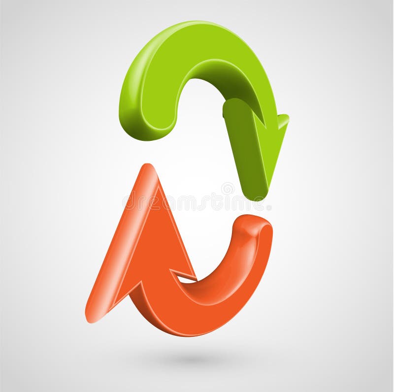 Realistic 3D Arrows, Vector Illustration Stock Vector - Illustration of ...