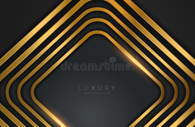 Realistic 3d Background with Shiny Gold Geometric Shape. Vector Golden ...