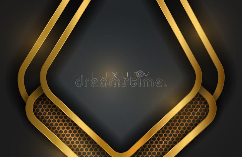 Realistic 3d Background with Shiny Gold Geometric Shape. Vector Golden ...