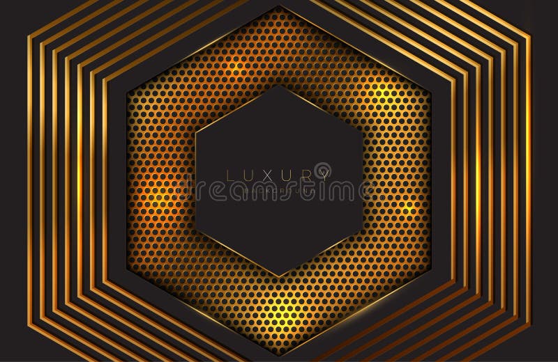 Realistic 3d Background with Shiny Gold Geometric Shape. Vector Golden ...