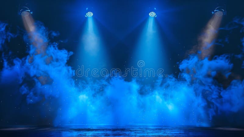 3d Black Podium Glowing Blue Lights Stock Photos - Free & Royalty-Free ...