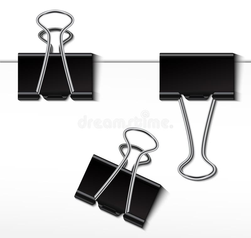 Realistic 3d Binder Clip Illustration Stock Vector - Illustration of ...