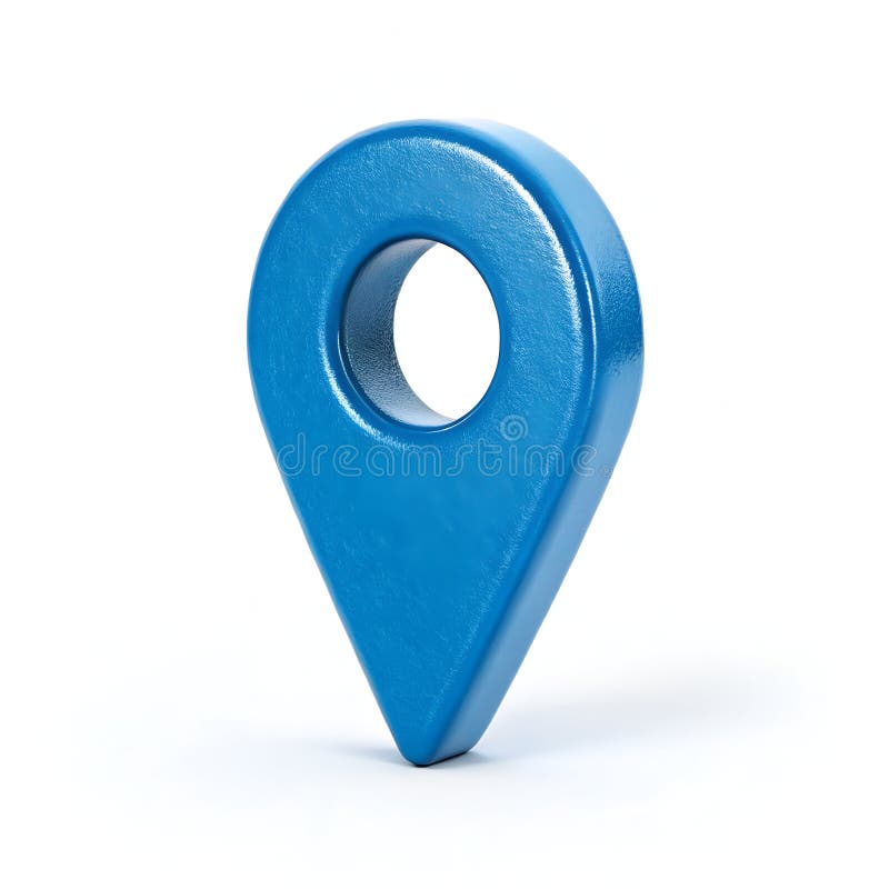 Realistic 3D Blue Pin Location Icon Isolated on White Background Stock ...