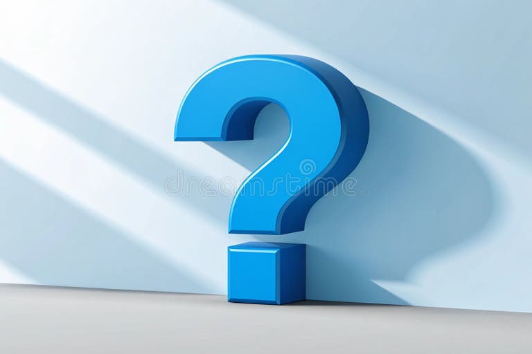 Realistic 3d Blue Question Mark Illustration Stock Illustration ...