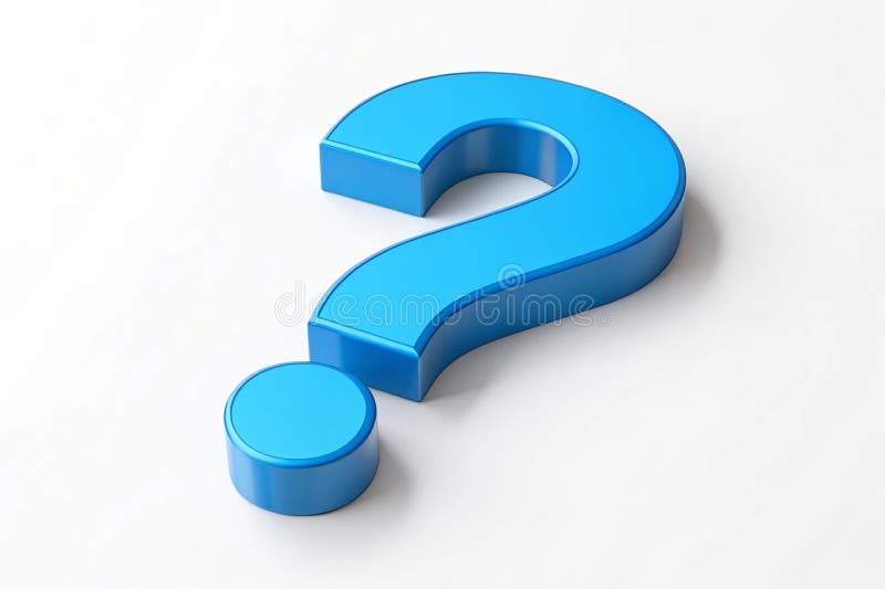 Realistic 3d Blue Question Mark Illustration Stock Illustration ...