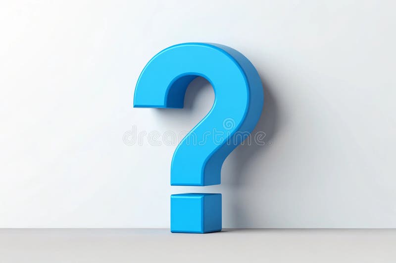 Realistic 3d Blue Question Mark Illustration Stock Illustration ...