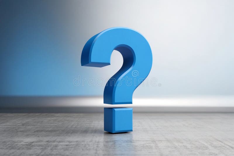 Realistic 3d Blue Question Mark Illustration Stock Illustration ...