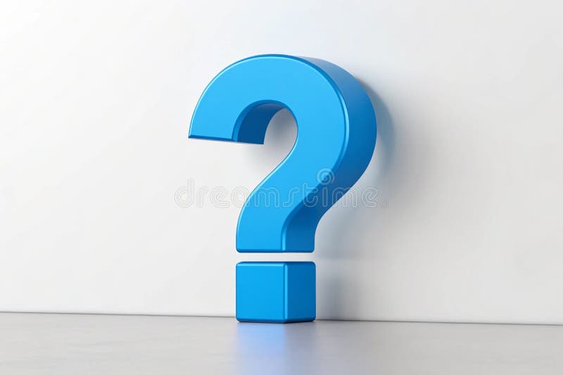 Realistic 3d Blue Question Mark Illustration Stock Illustration ...