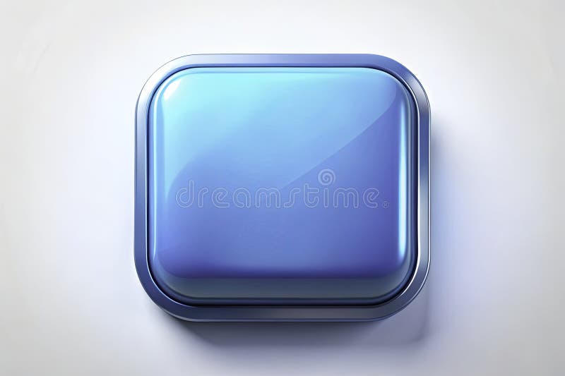 Realistic 3D Blue Rounded Square App Button for Urban Exploration ...
