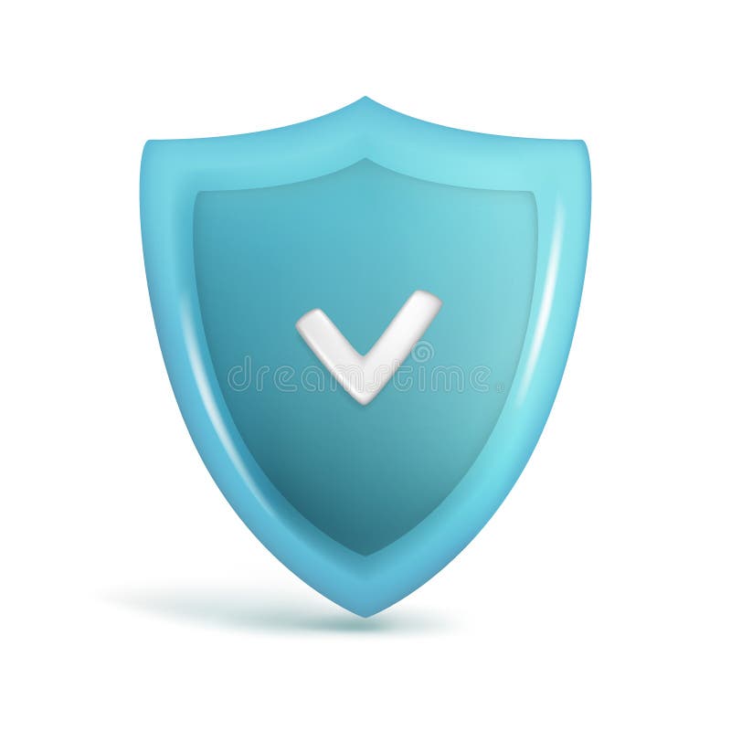 Realistic 3d Blue Security Safe Icon with Checkmark. Customer 3d Glossy ...