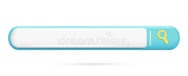 Realistic 3d Blue and White Search Bar, Magnifying Glass Icon. Glossy ...