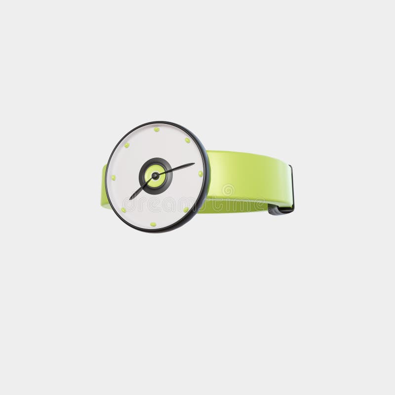 Green Watch Object 3d Illustration Stock Illustration - Illustration of ...