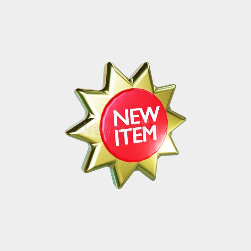 New Item Label Object 3d Illustration Stock Illustration - Illustration ...