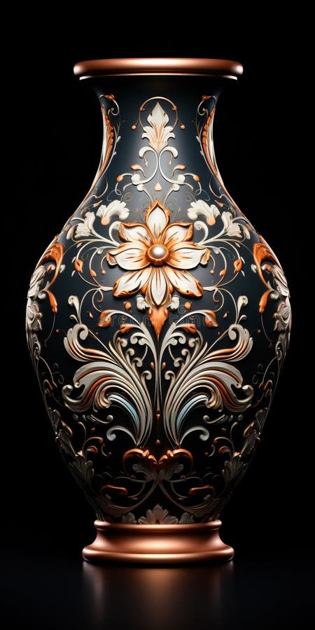 Realistic 3d Cgi Image of Ornate Vase Decor with Rococo Details Stock ...