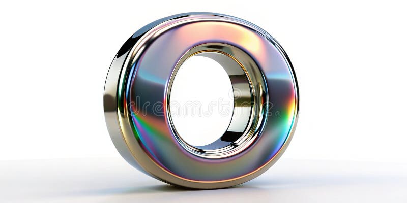 Realistic 3D Chrome Lowercase Letter O with Transparent Background for ...